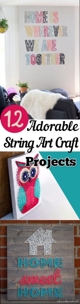 12 Adorable String Art Craft Projects - My List of Lists