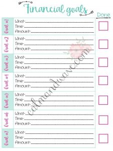 10 CHEAP Finance Printables - My List of Lists