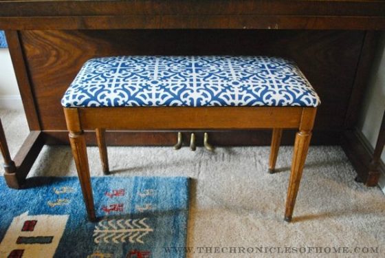 How to Reupholster A Bench Seat - My List of Lists